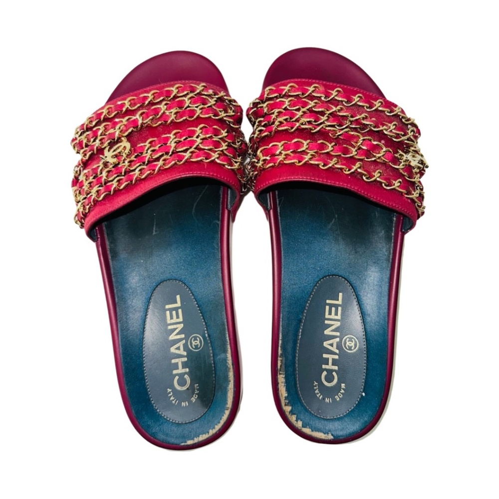 Chanel Tropiconic Sandals Slides Chain - Gem